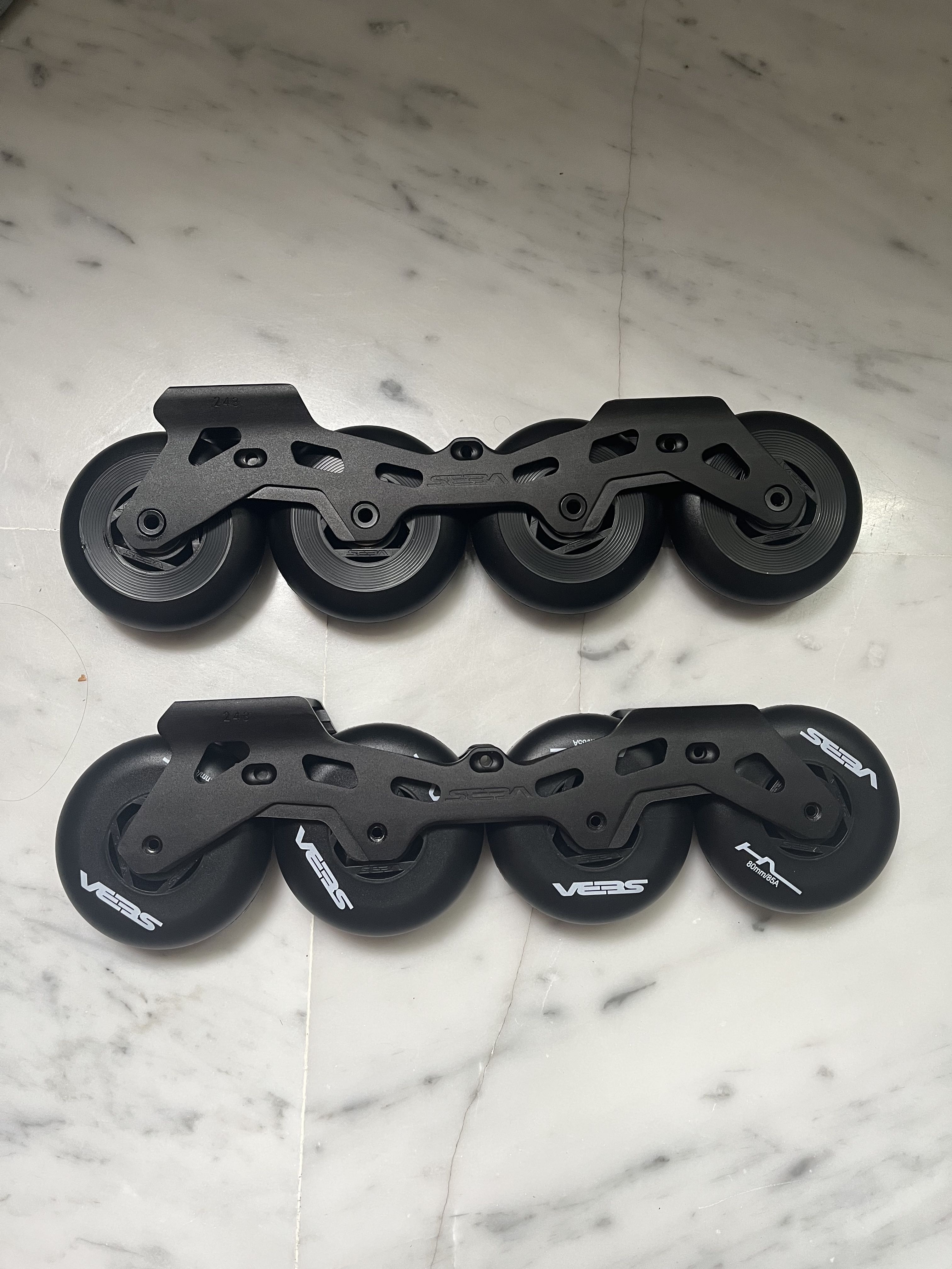 Complete Seba 243mm 4x80 deluxe V2 black inline skate rollerblade ...