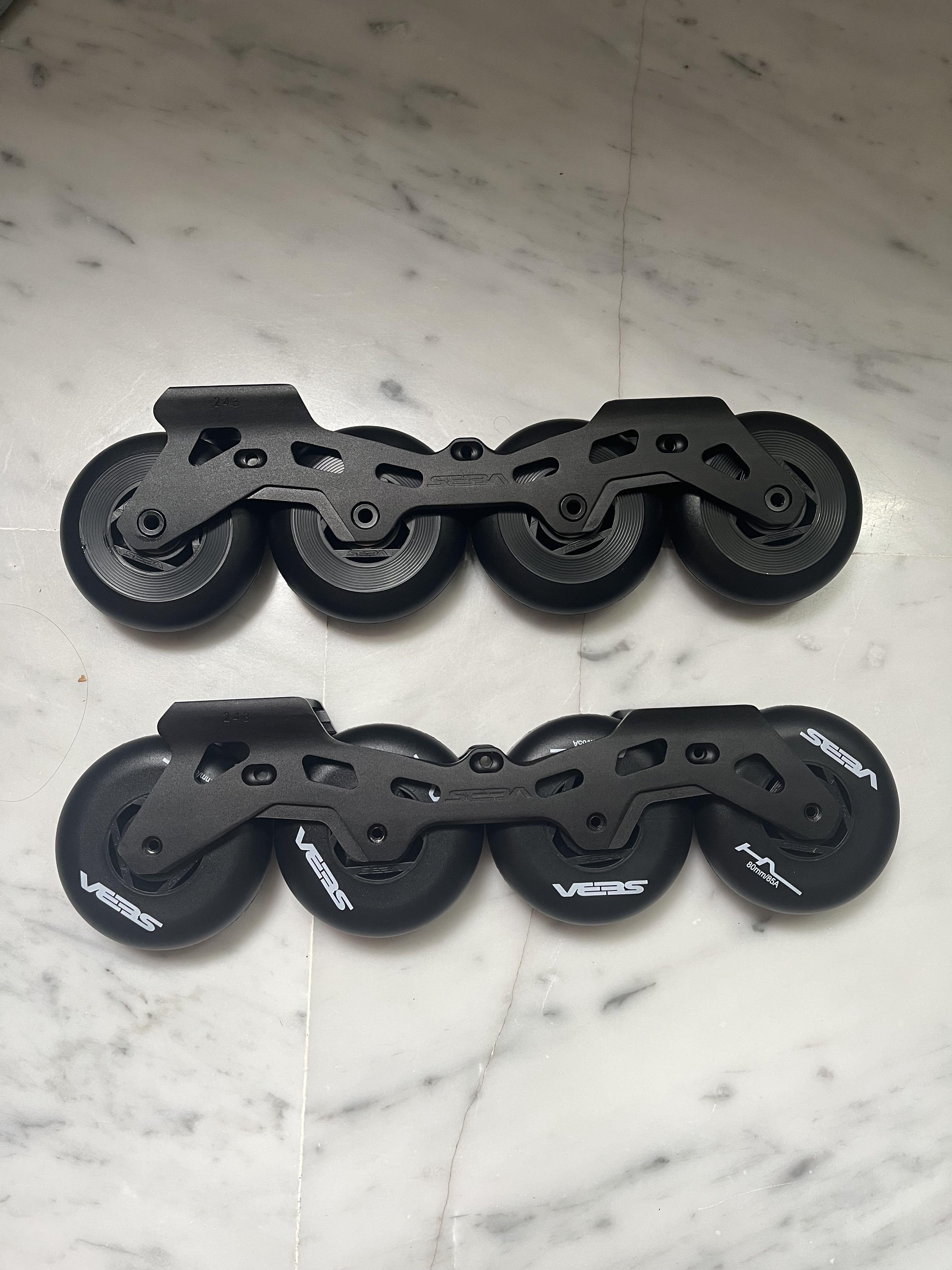 Complete Seba 243mm 4x80 deluxe V2 black inline skate rollerblade ...