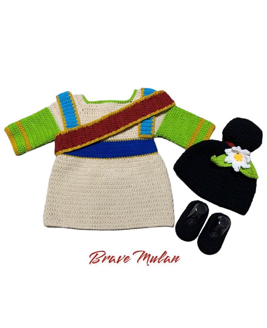 Crochet Baby Props Set (Brave Mulan), Babies & Kids, Babies & Kids ...