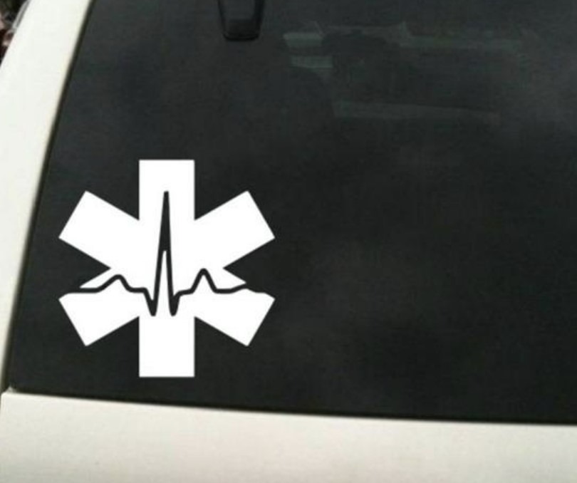 (Design 20) Sticker Vinyl Car Decal "Star of Life ECG", Hobbies & Toys ...