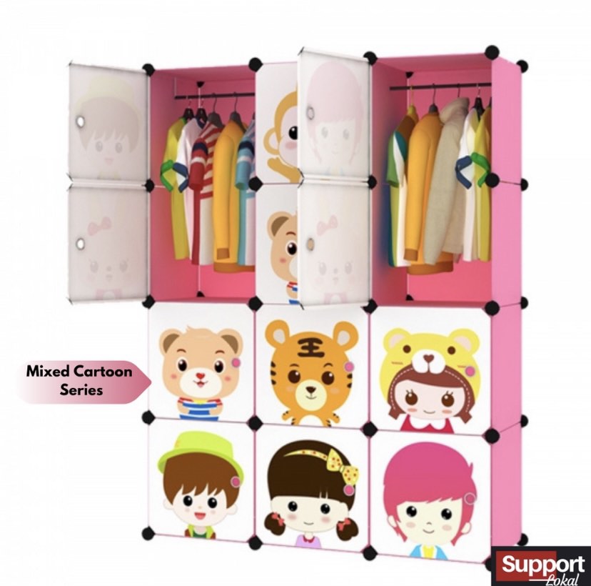 DIY Cartoon Cube Storage Rack 3-tier, Furniture & Home Living ...