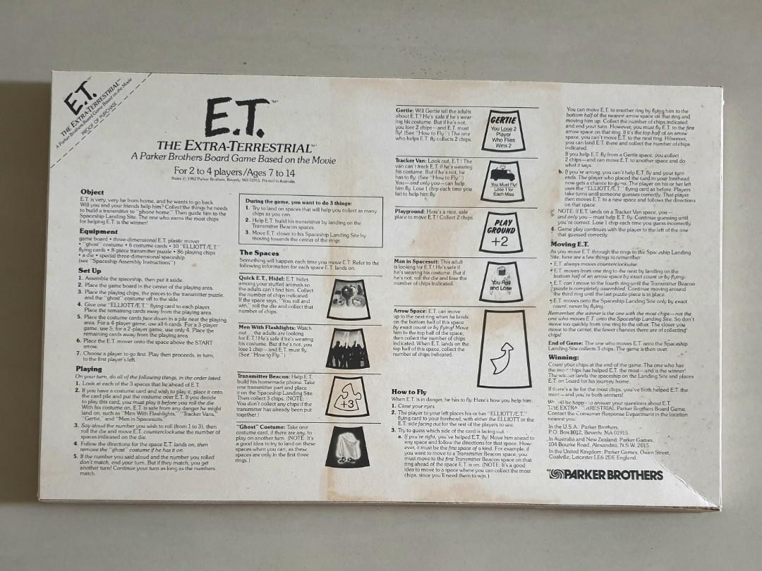 E.T - The Extraterrestrial Board Game, 1982. Rare, Vintage Collectible ...