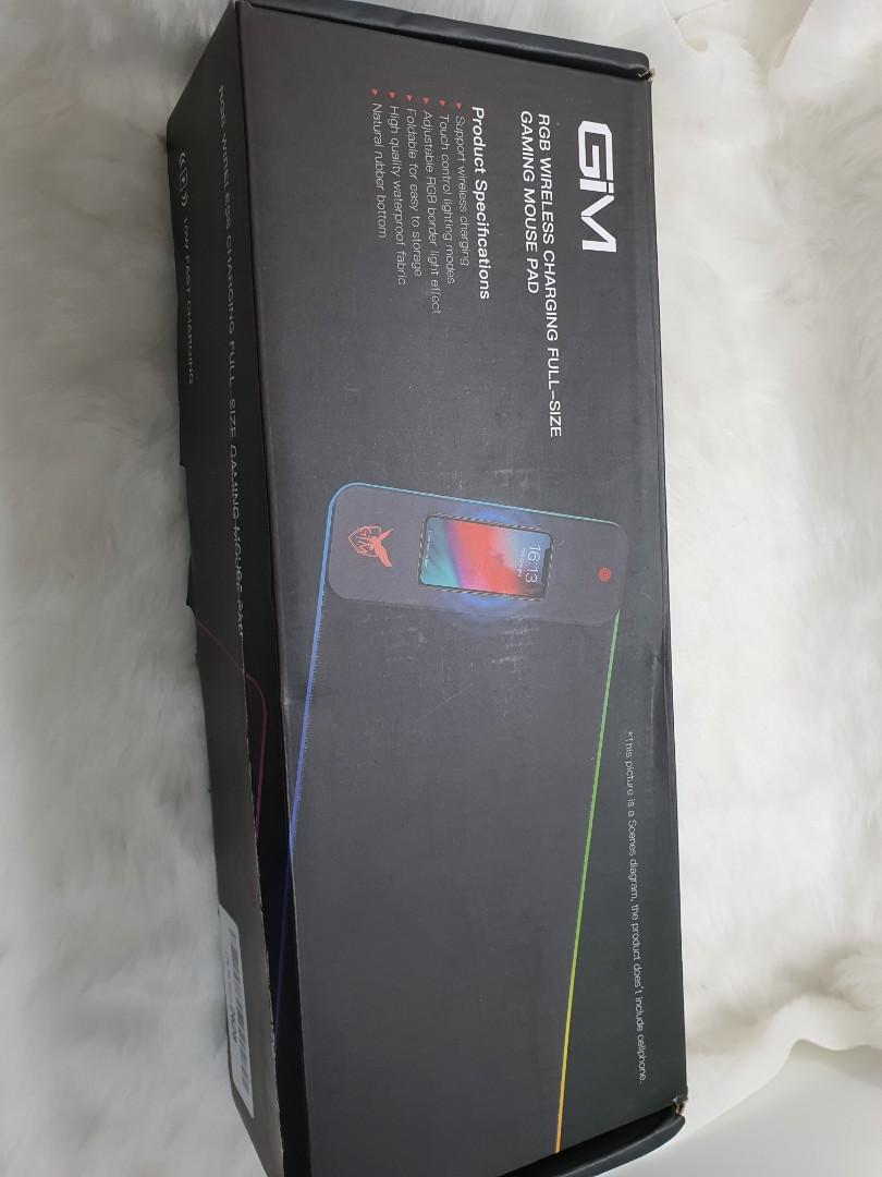 GIM Wireless Charging RGB Gaming Mouse Pad 10W, LED Mouse Mat ...