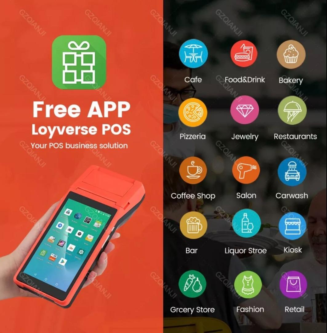 Handheld Android Pos Pda Terminal With 1d Barcode Scanner Reader Machine Thermal Receipt Bill