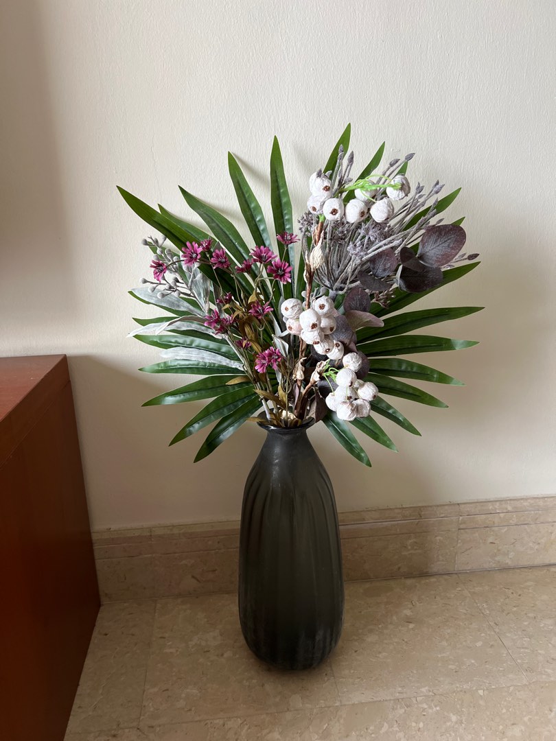 Hooga vase with flowers, Furniture & Home Living, Home Decor ...