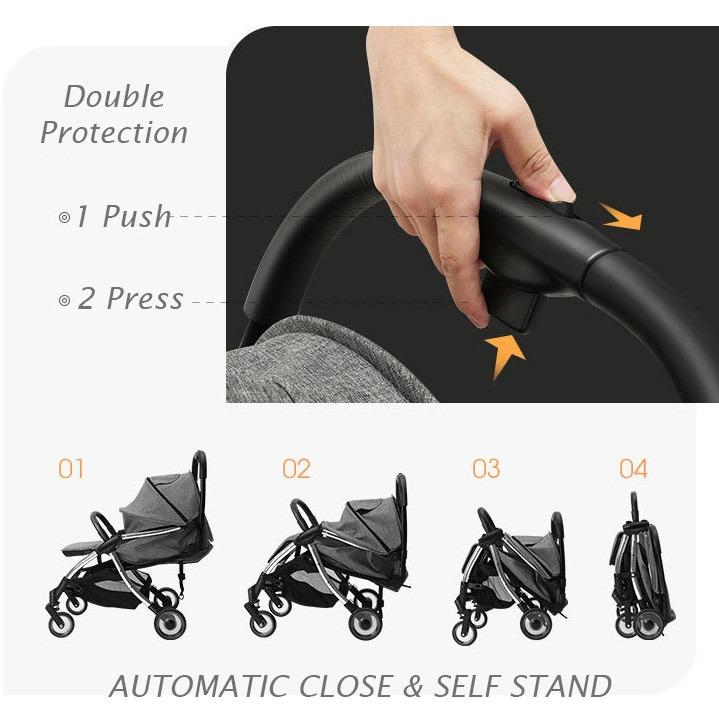 [iDS] Aluminium Self-Folding Stroller, Baby Pram, Lightweight Stroller ...