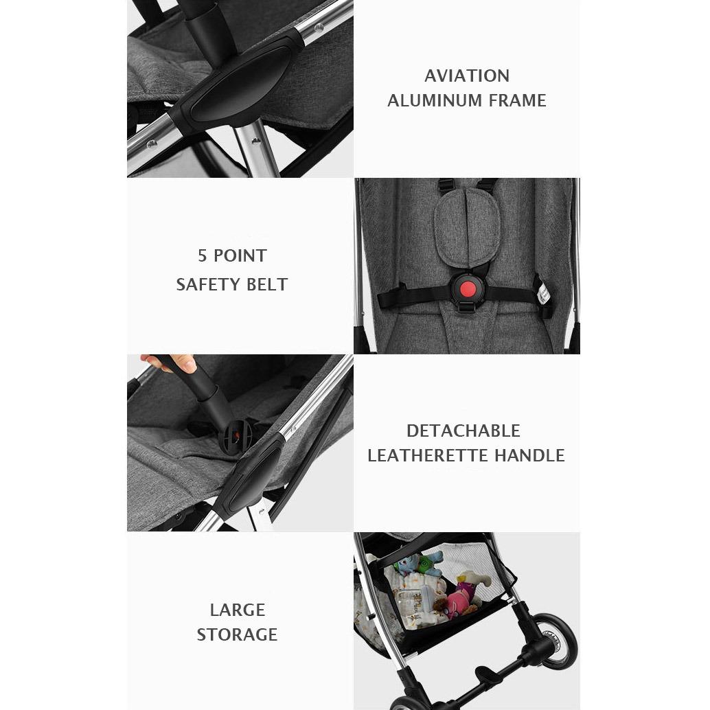 [iDS] Aluminium Self-Folding Stroller, Baby Pram, Lightweight Stroller ...