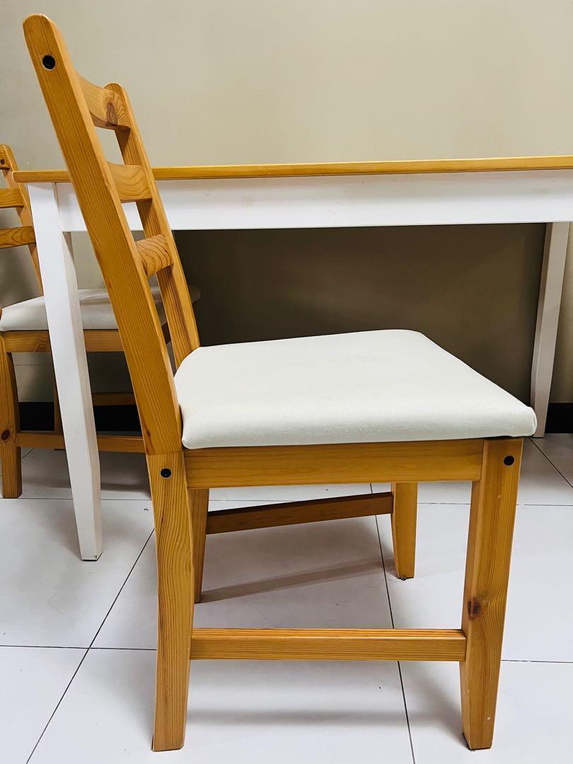 IKEA LERHAMN Dining Table with 4 chairs, Furniture & Home Living ...