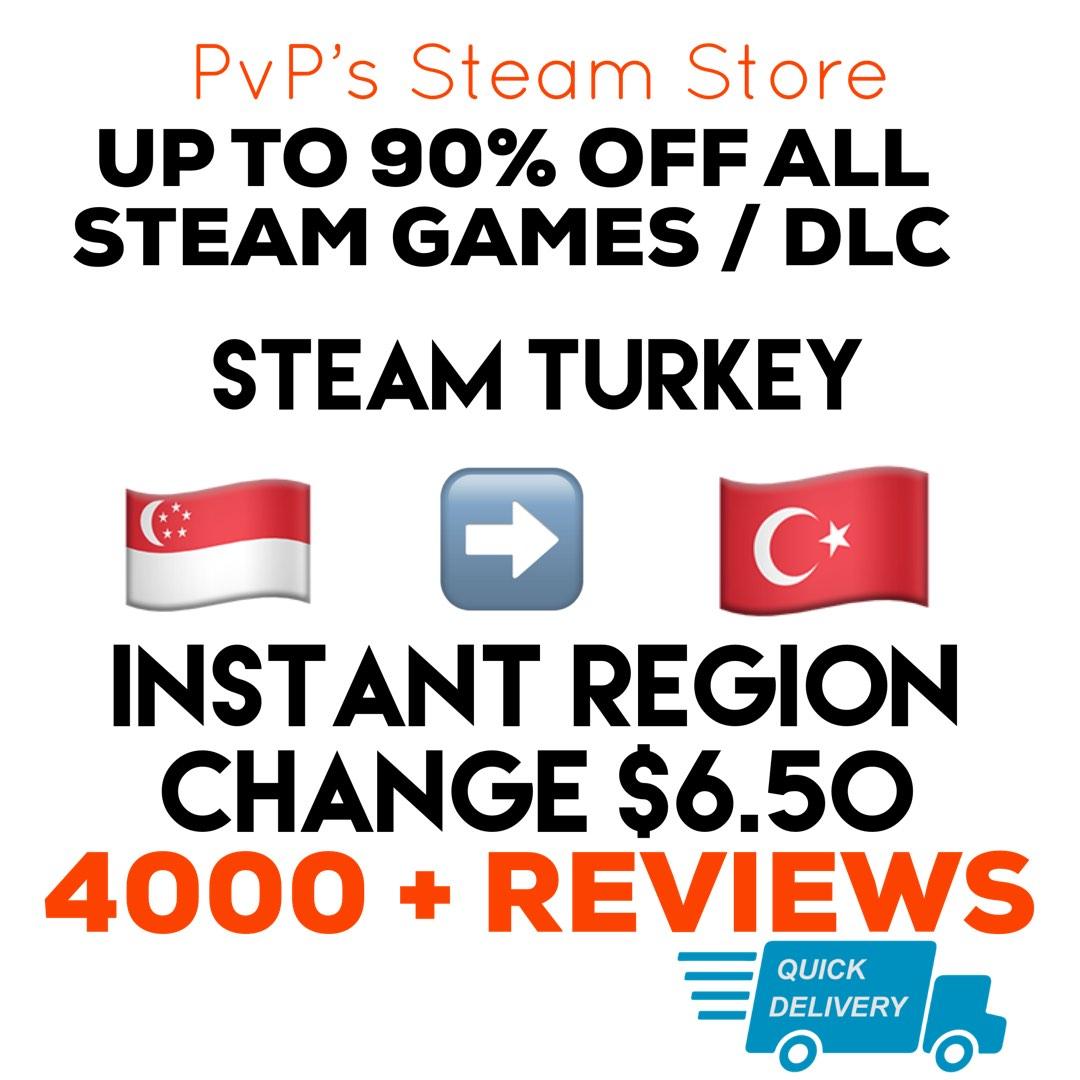 [Instant] Steam Region Change to Turkey, Video Gaming, Video Games ...