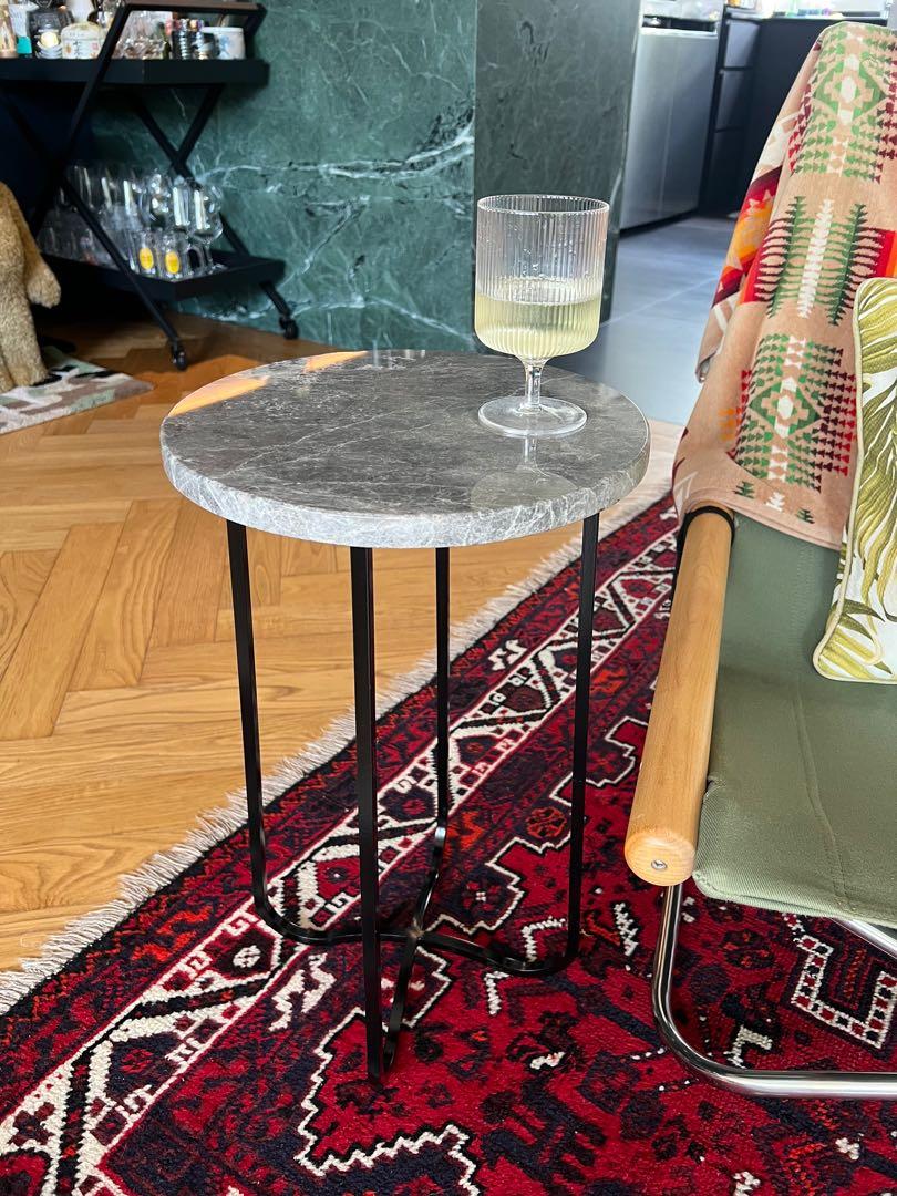 Italian Grey Marble Side Table, Furniture & Home Living, Furniture ...