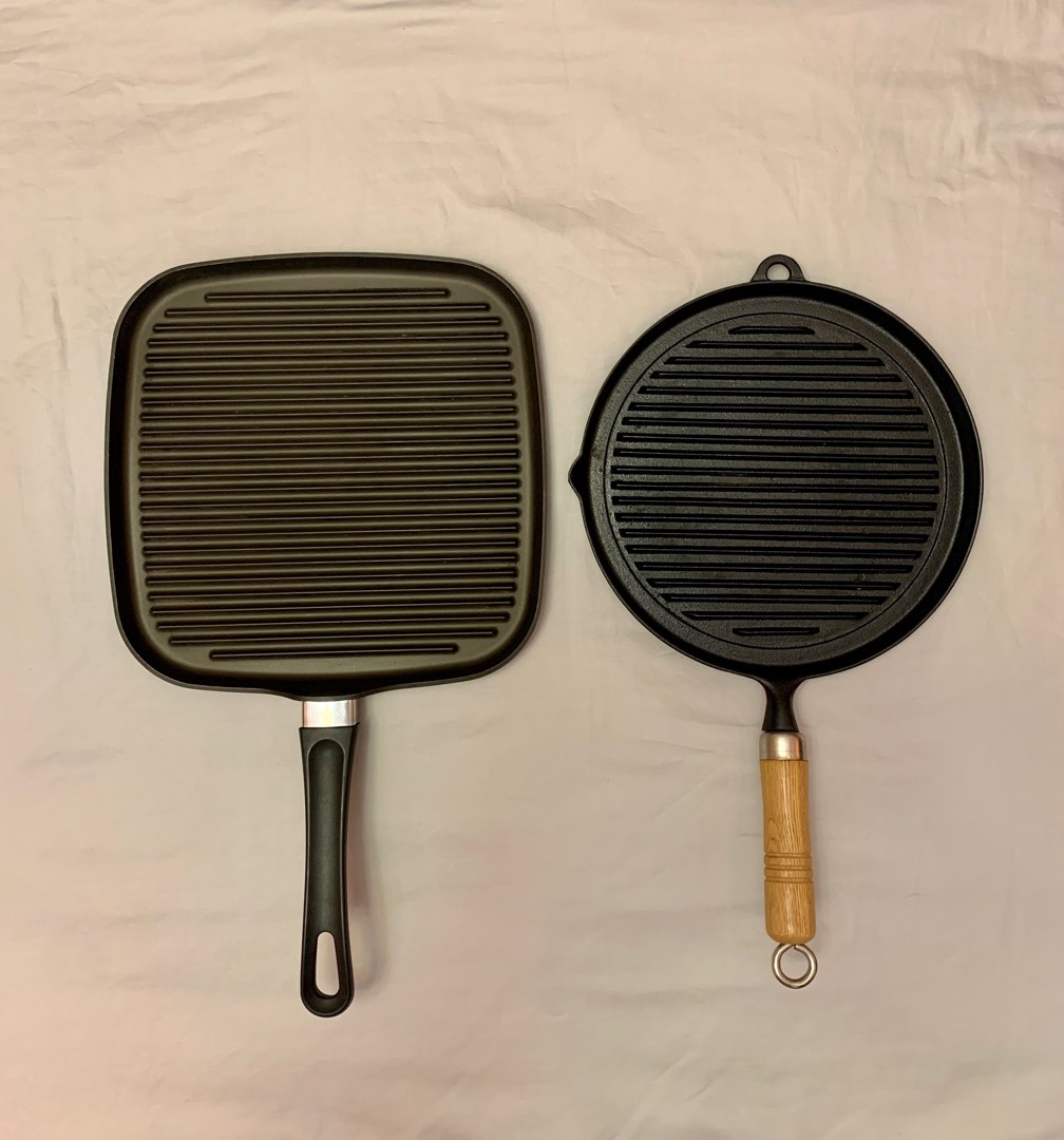Iwachu Scanpan grill griddle pans cast iron non stick 25cm 28cm ...