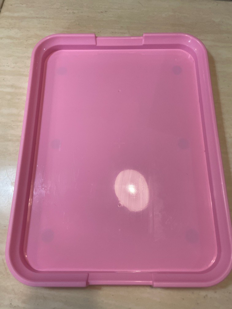 Large Plastic/Enamel Pink Tray, Hobbies & Toys, Stationary & Craft ...