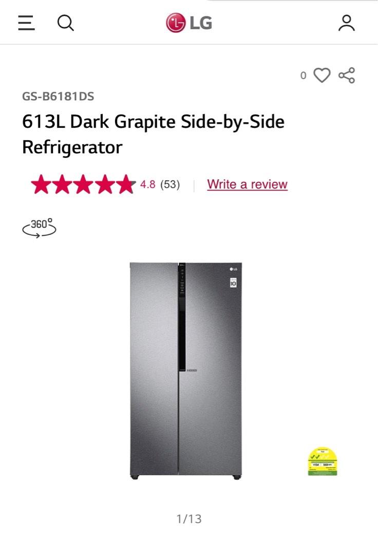 LG Dark Graphite Side by Side Refrigerator / Fridge, TV & Home ...