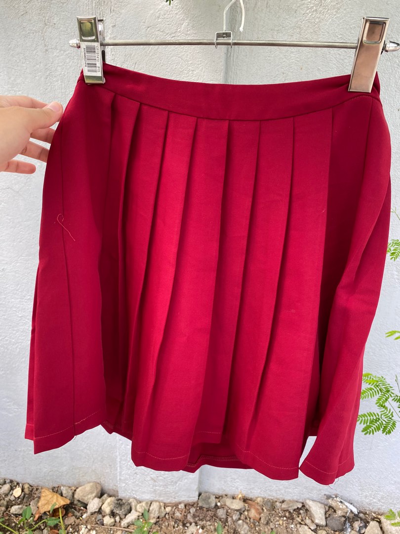 Linjou Korean Red Sailor Skirt, Women's Fashion, Bottoms, Skirts on ...