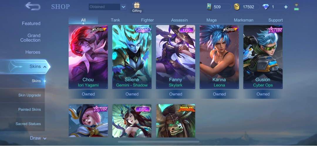 ML Legend Granger and Gusion Collector Badang, Video Gaming, Video ...