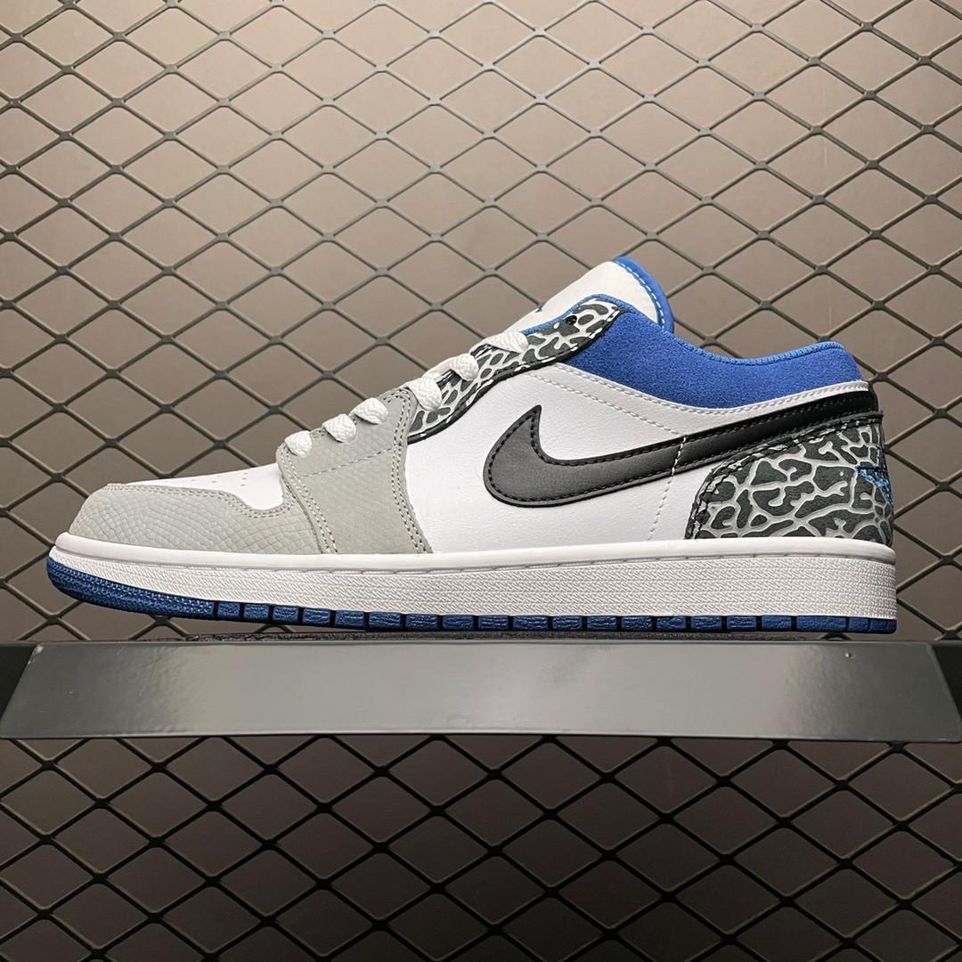 Nike Air Jordan 1 Low Elephant Print True Blue, Luxury, Sneakers ...
