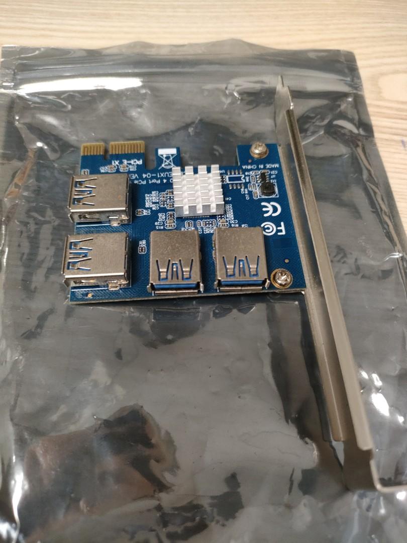 PCIe Splitter 1 to 4 GPU Riser, Computers & Tech, Parts & Accessories ...