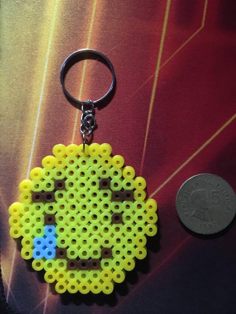 Perler Bead Crying Emoji Keychain, Hobbies & Toys, Stationary & Craft ...