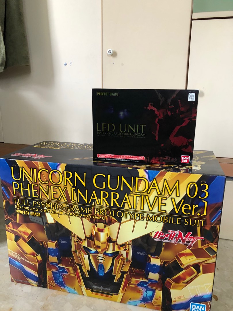 PG Unicorn Gundam 03 Phenex Narrative Ver + Bandai LED set, Hobbies ...