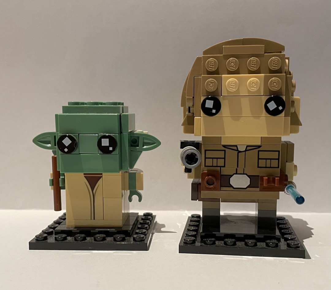 Pre-built Yoda and Luke Skywalker Brick Headz (Lego), Hobbies & Toys ...