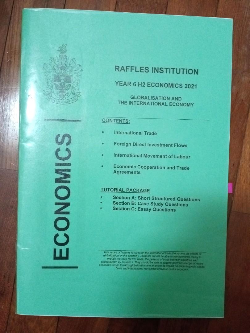 Raffles Institution 2021 H2 Econs Lecture Notes, Hobbies & Toys, Books ...