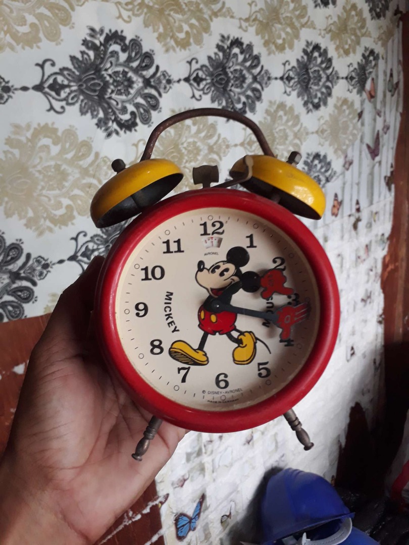 Rare Vintage Avronel Micky mouse alarm clock, Double bell alarm, Made ...