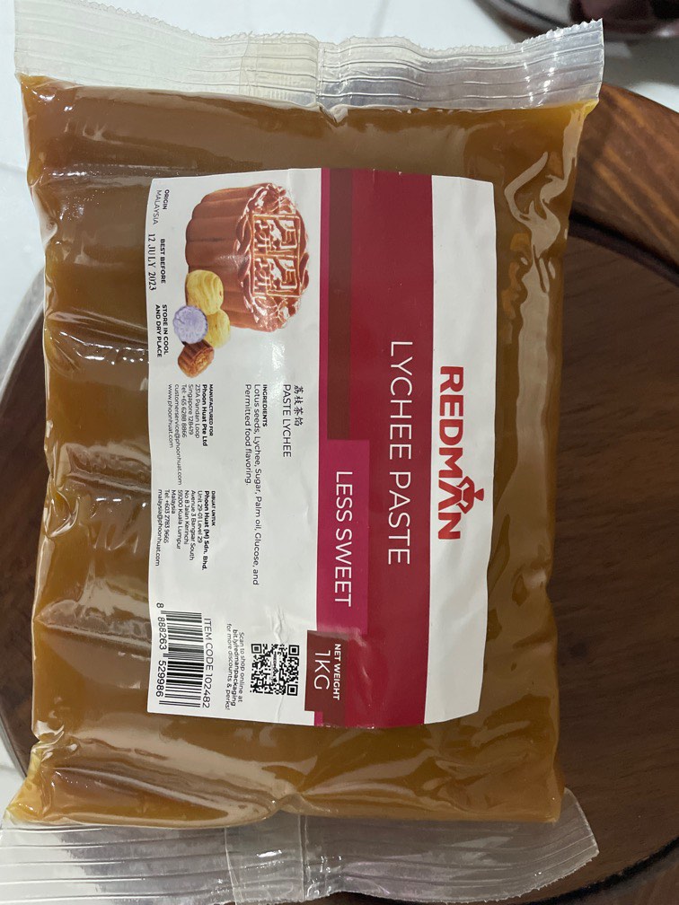 Redman lychee paste less sweet (1kg), Food & Drinks, Packaged & Instant ...