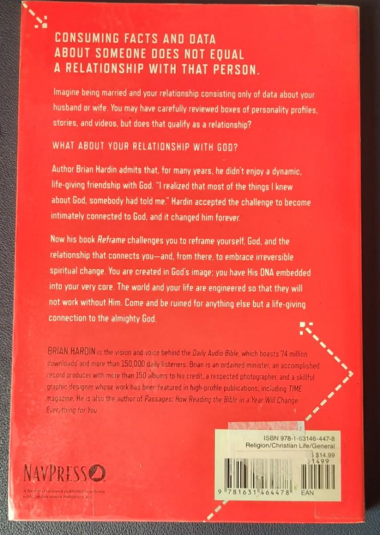 Reframe by Brian Hardin, Hobbies & Toys, Books & Magazines, Religion Books on Carousell