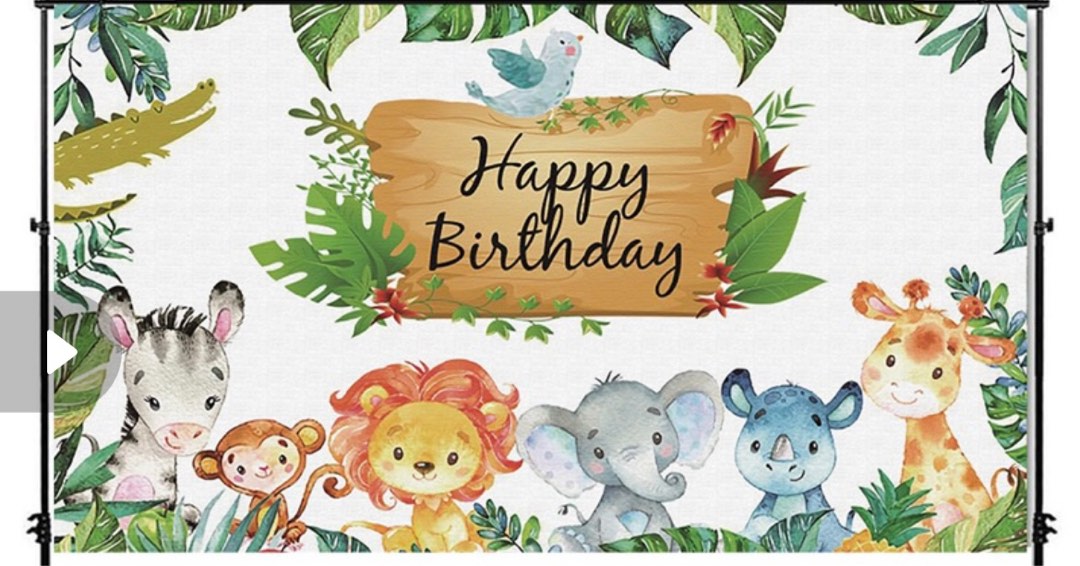 Safari animal theme backdrop, Hobbies & Toys, Stationery & Craft ...