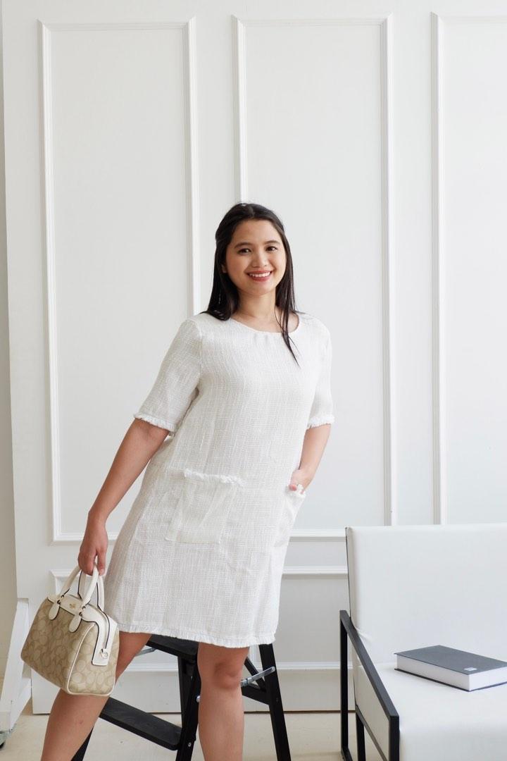 Sarah Tweed Dress, Women's Fashion, Tops, Blouses on Carousell