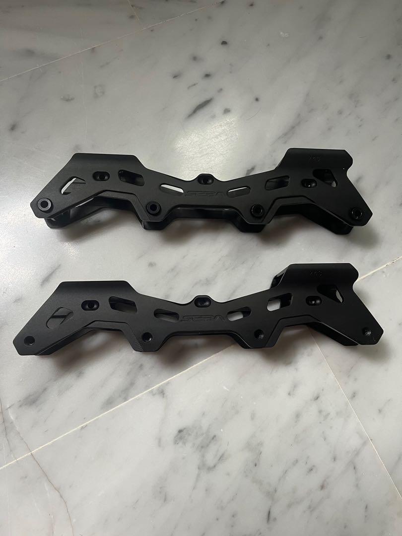 Seba 243mm 4x80 deluxe V2 black inline skate rollerblade extruded aluminum flat frames, Sports ...