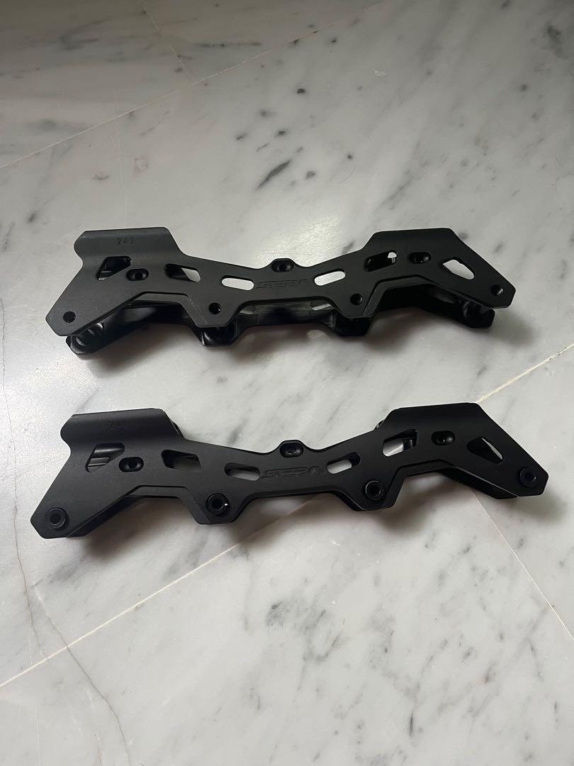 Seba 243mm 4x80 deluxe V2 black inline skate rollerblade extruded aluminum flat frames, Sports ...