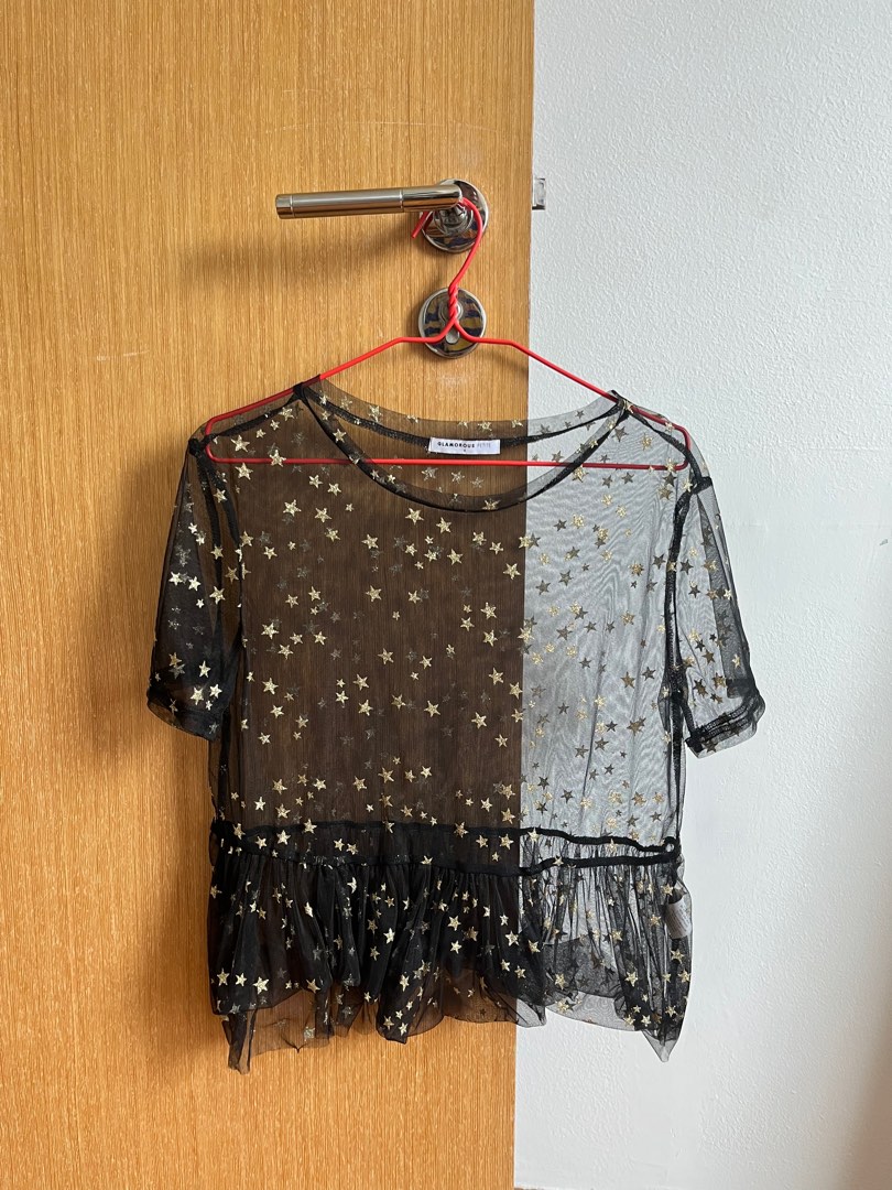 sheer top, Women's Fashion, Tops, Other Tops on Carousell