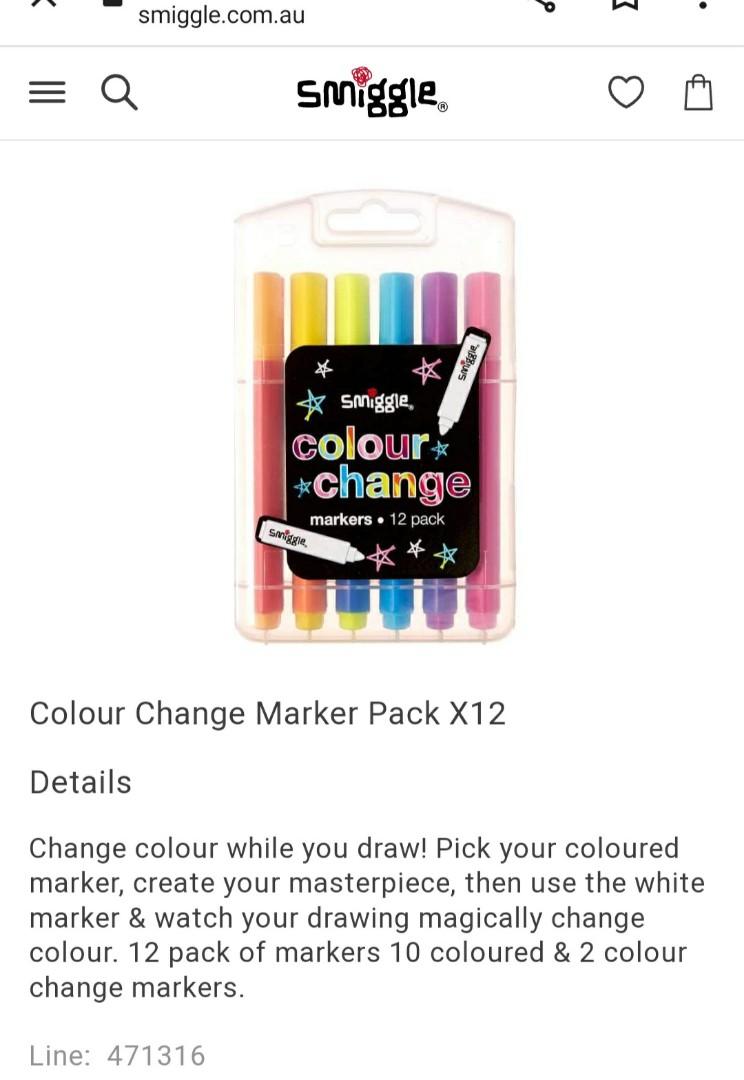Take all: P1k only Smiggle Color Change Markers, Hobbies & Toys ...