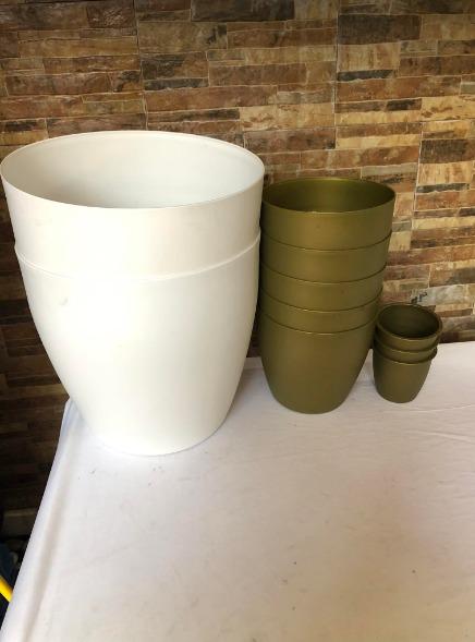 SMOOTH WHITE & GOLD PEARL POTS FOR PLANTERS, Furniture & Home Living ...