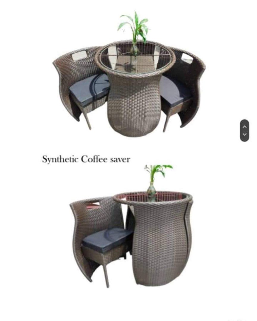 Space saver Synthetic Rattan coffee table set, Furniture & Home Living ...