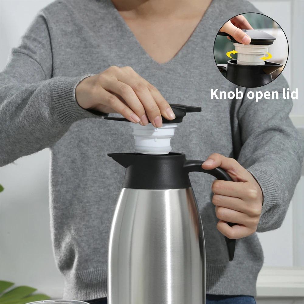 Stainless Steel Thermal Flask Vacuum Insulated 2000ML 2L Coffee Tea Water Dispenser, TV & Home ...