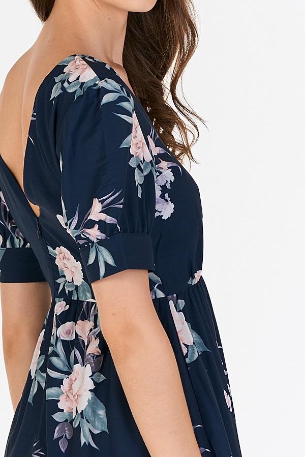 TCL Sorinna Floral Printed Dress (Navy Blue) | The closet lover office ...