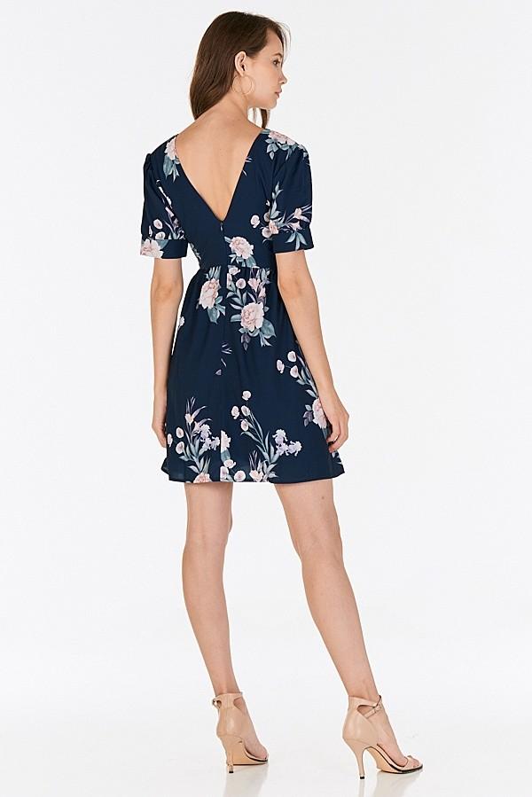 TCL Sorinna Floral Printed Dress (Navy Blue) | The closet lover office ...