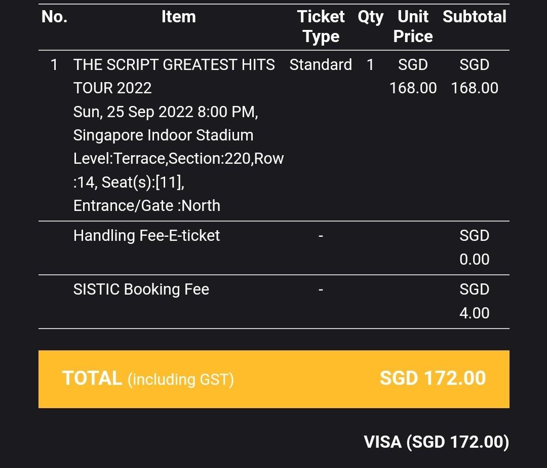 The Script Concert 2022, Tickets & Vouchers, Event Tickets on Carousell
