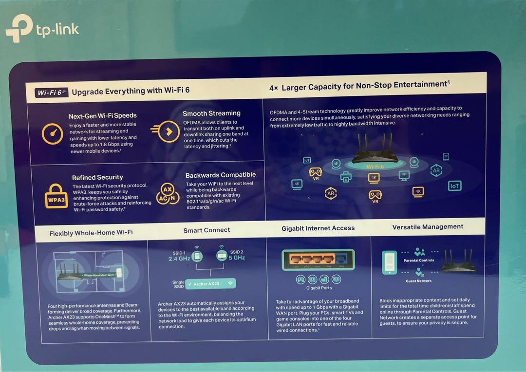 TP-link WiFi 6 router, 電腦＆科技, 電腦周邊及配件, Wifi及上網相關產品 - Carousell