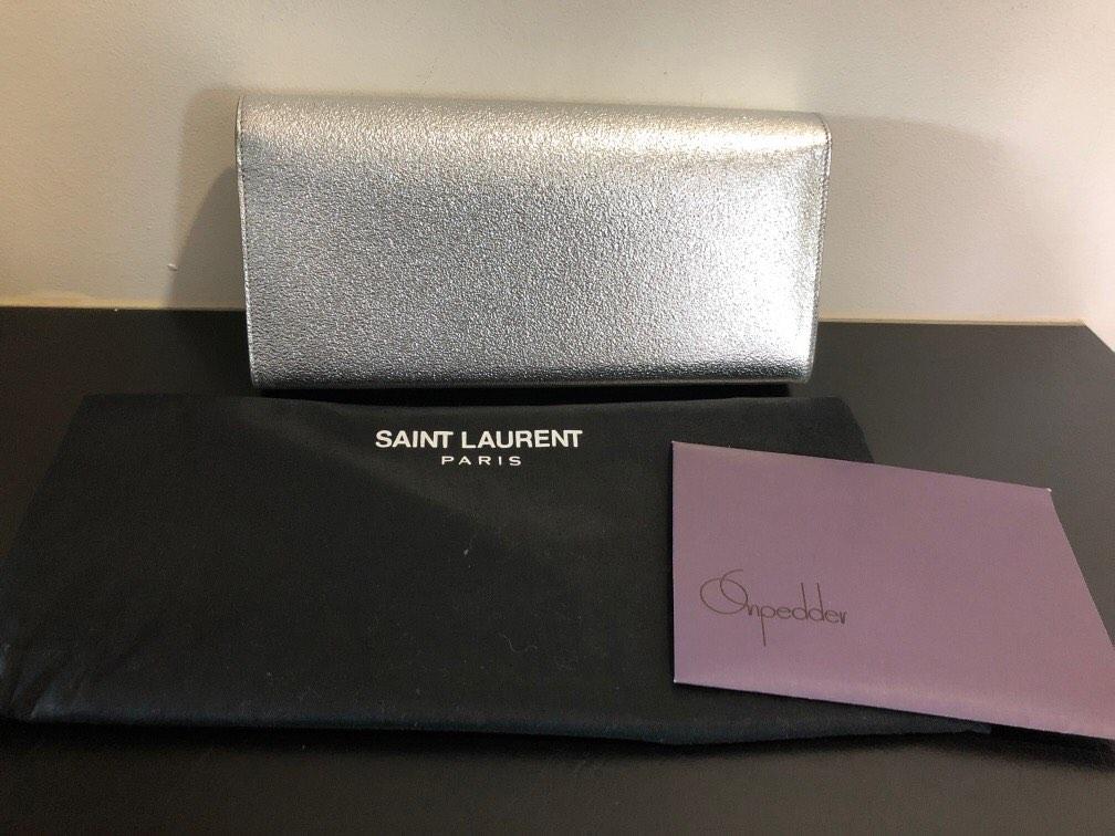 YSL Silver Clutch, Luxury, Bags & Wallets on Carousell