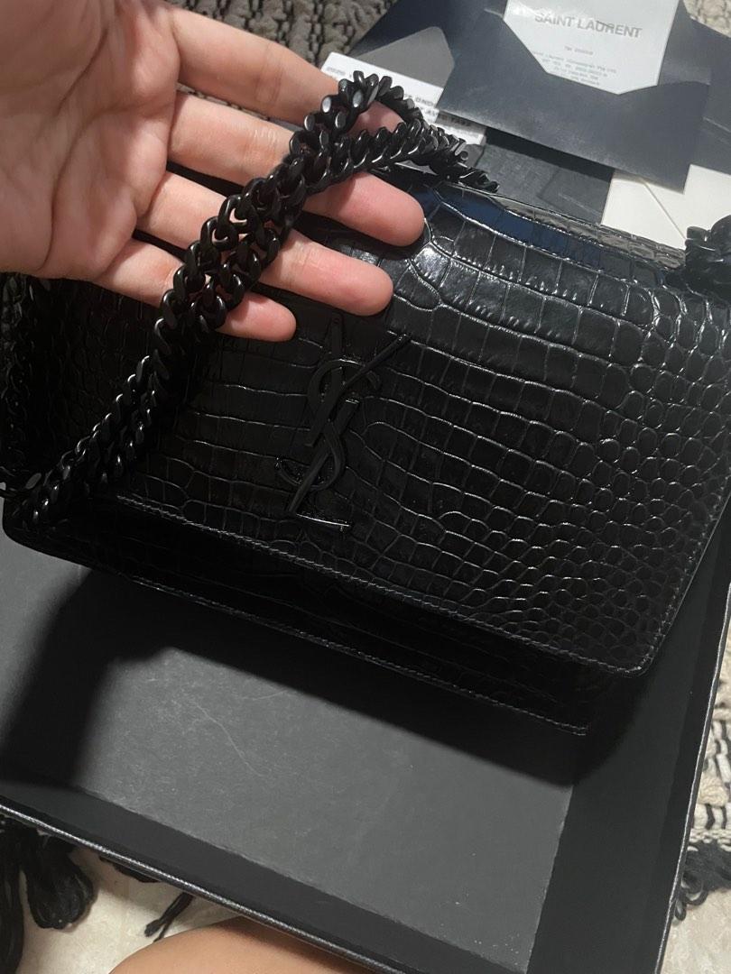 YSL sunset croc black full set authentic receipt, Luxury, Bags ...
