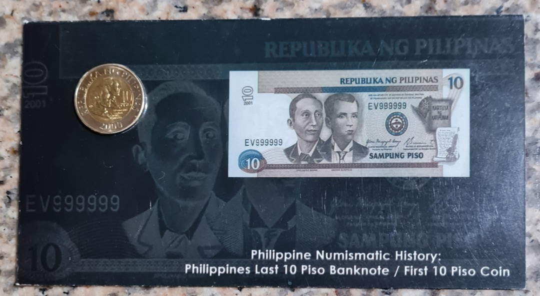 10 piso coin and banknote in blister, Hobbies & Toys, Memorabilia ...