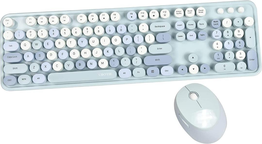[1142] UBOTIE Colorful Computer Wireless Keyboard Mouse Combos ...