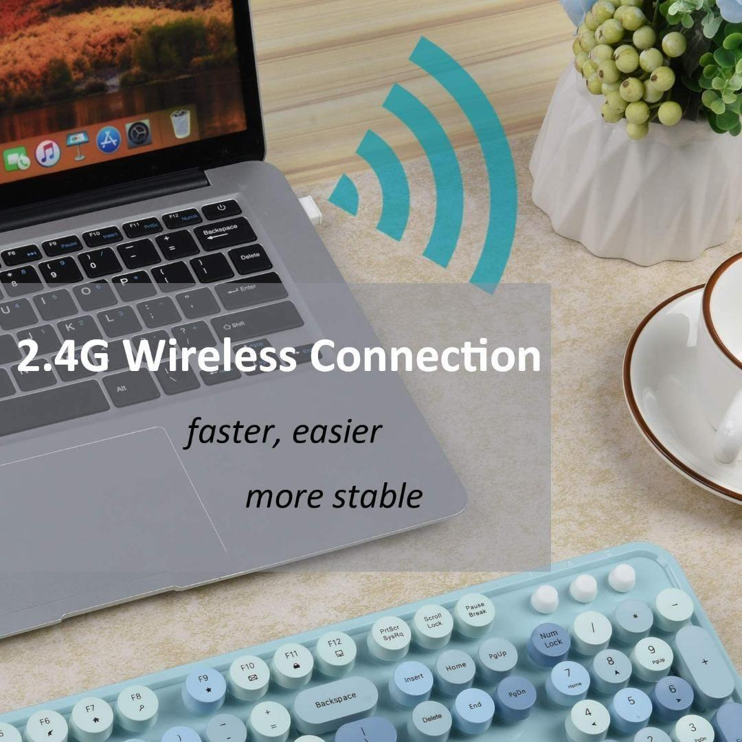[1142] UBOTIE Colorful Computer Wireless Keyboard Mouse Combos ...