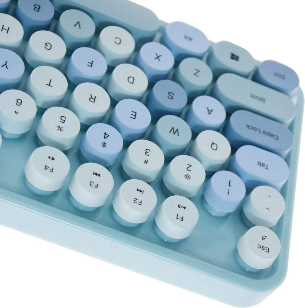 [1142] Ubotie Colorful Computer Wireless Keyboard Mouse Combos Typewriter Flexible Keys Office