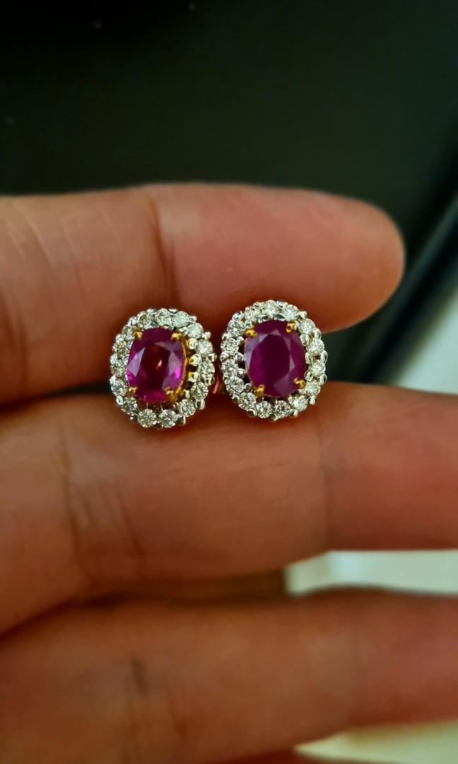 MYANMAR BIG RUBY DIAMOND RING IN 18K SOLID WHITE GOLD - UGL CERTIFIED ...