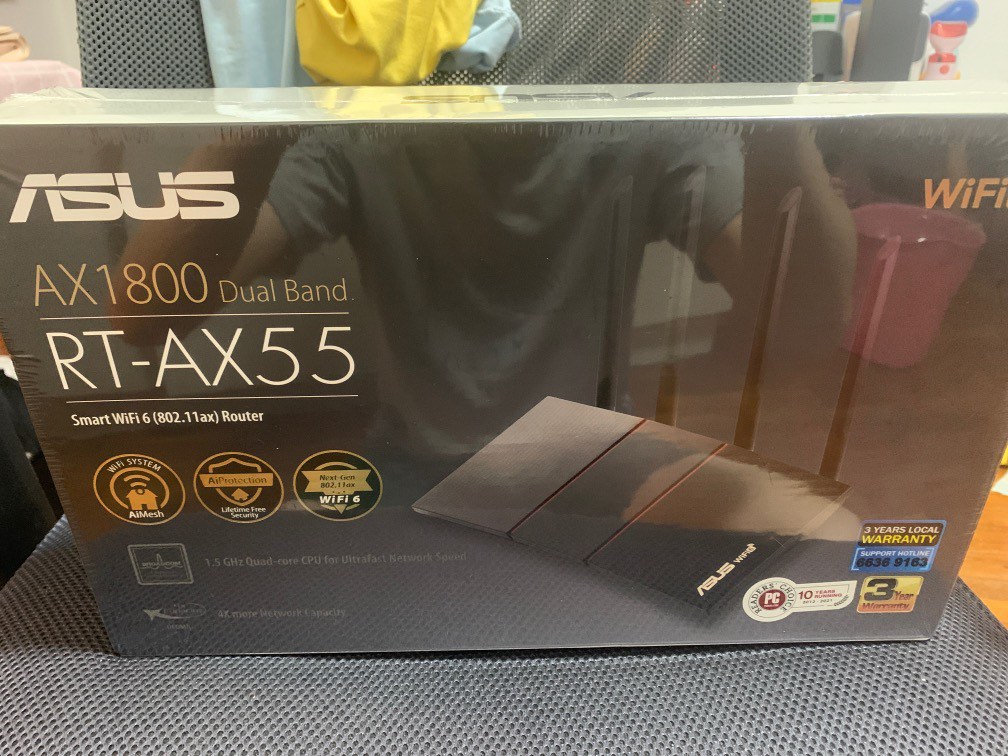 Asus RT-AX55 AX1800 Dual Band Smart WiFi 6(802.11ax) Router, Computers ...