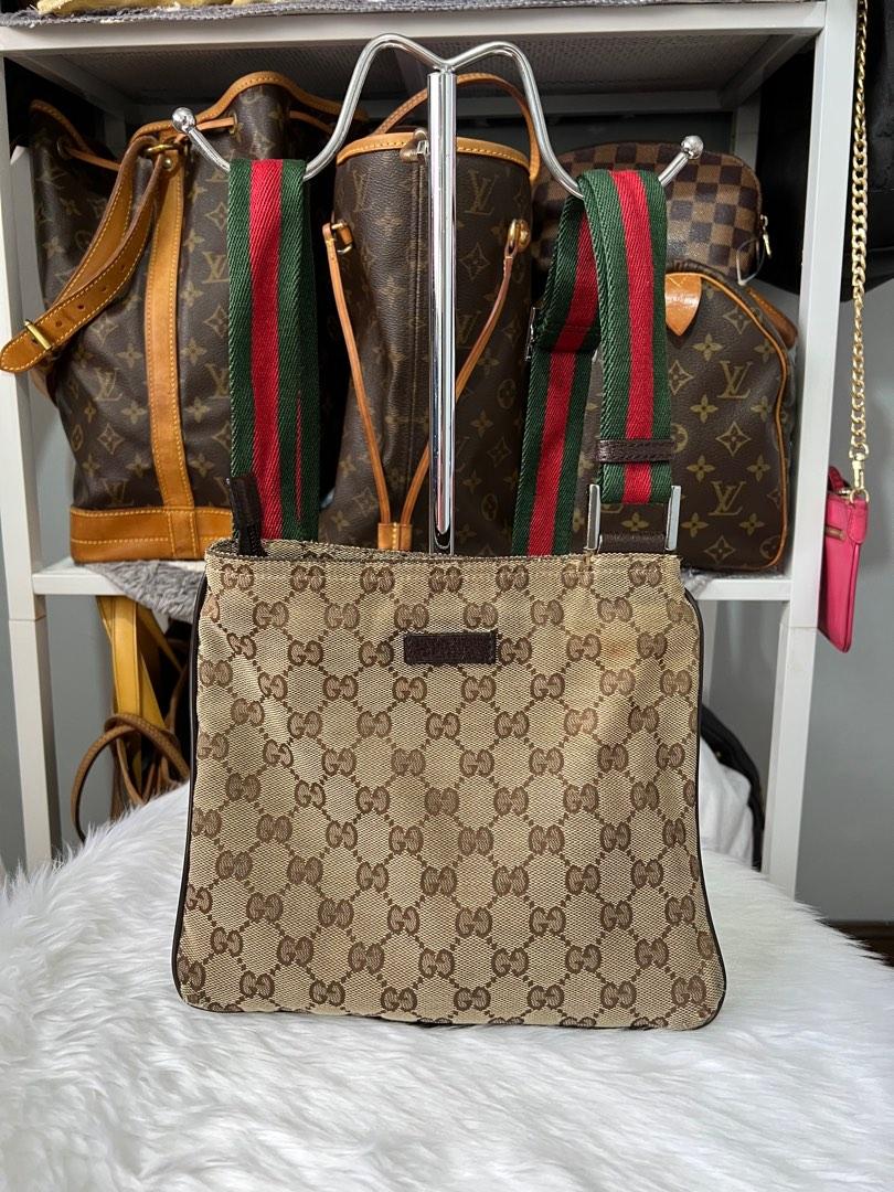 Authentic gucci canvas web sling bag, Luxury, Bags & Wallets on Carousell